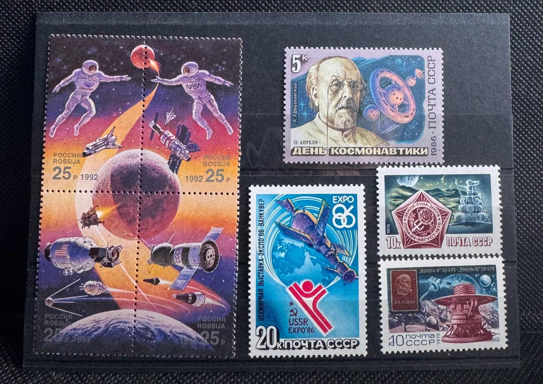 Soviet Stamp Collage: USSR History | 1960s–2010s Original Unused ...
