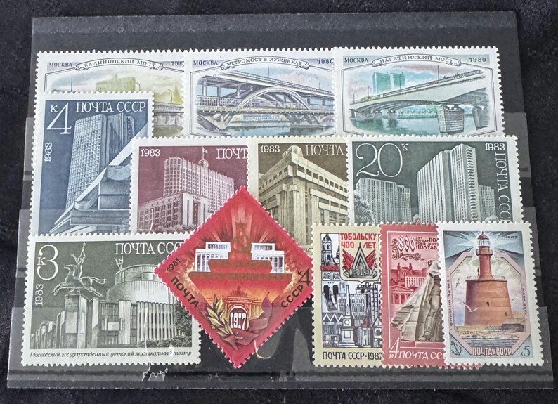 Soviet Stamp Collage: USSR History | 1960s–2010s Original Unused ...