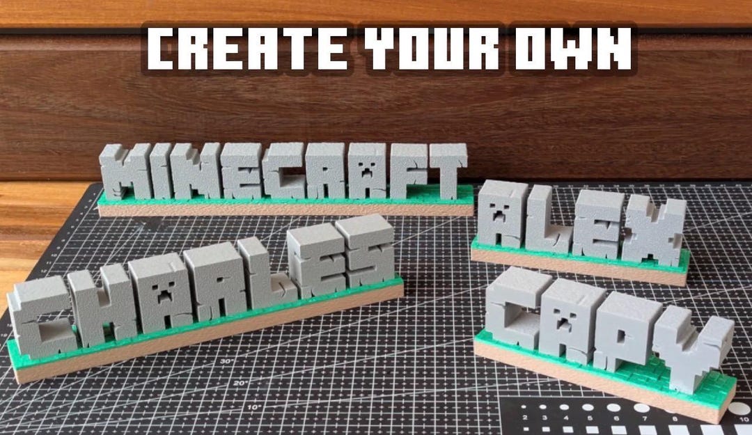 Custom Minecraft-style Name Sign • Personalized Video Game Block ...
