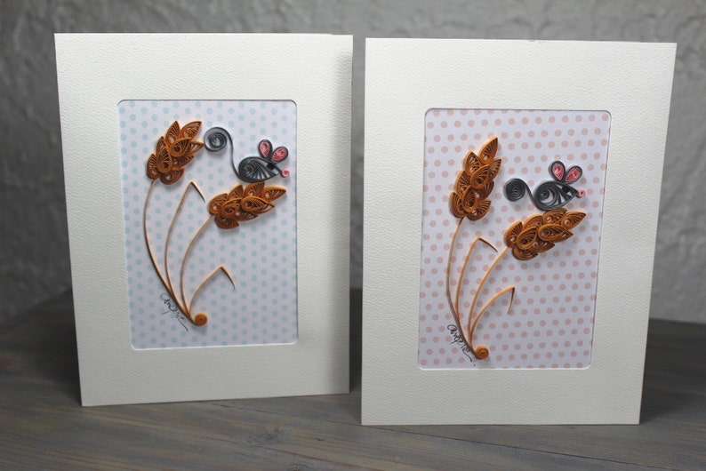 Quilled Country Mouse/quilled Mouse/frame Card/blank Card - Etsy