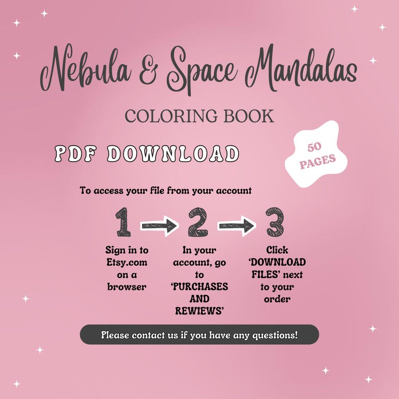 Nebula & Space Mandalas Digital Coloring Book – 50 Printable Cosmic ...