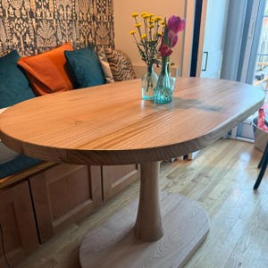 Solid Wood Oval Kitchen Table, Oval Pedestal Table - Etsy