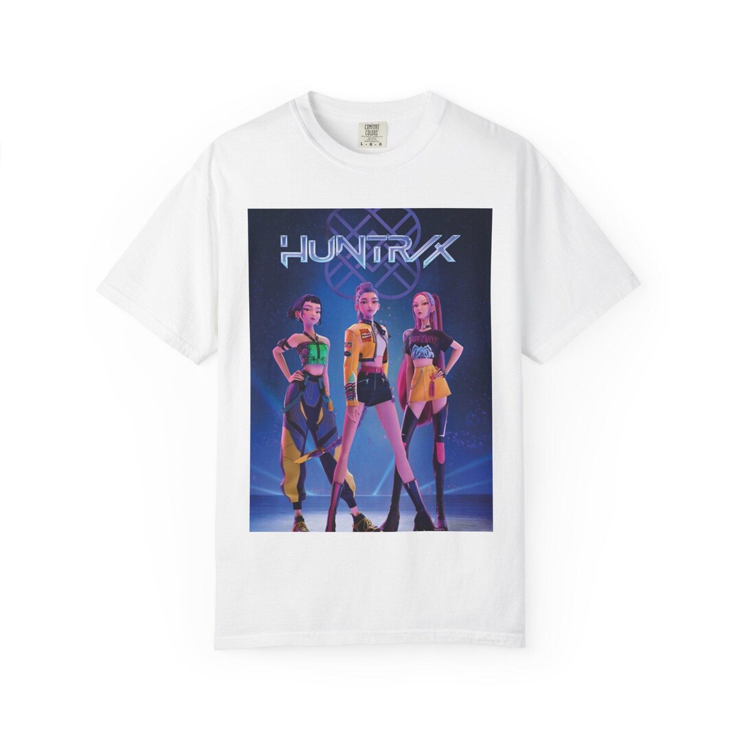 Huntrix Cyber Girl Trio T-shirt | Futuristic Anime Style Graphic Tee - Etsy
