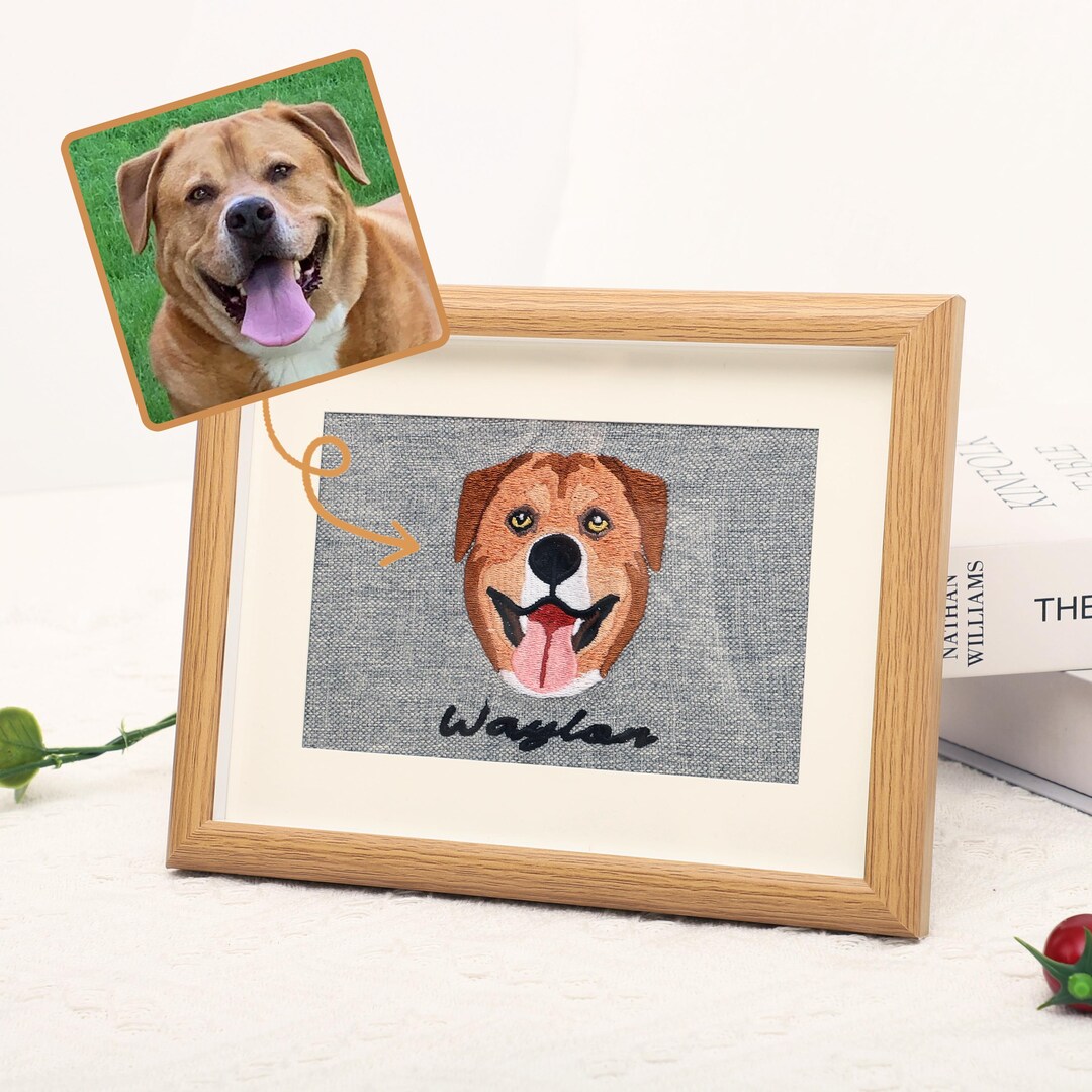 Personalized Embroidered Photo Frame – Custom Art Decor for Bedroom ...