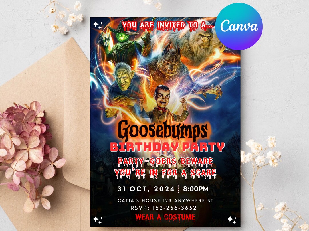 Goosebumps Birthday Invitation | Monster Theme, Printable (canva ...