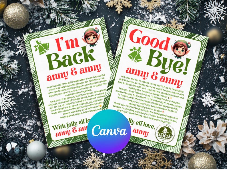 Editable Elf Return Letter & Goodbye Note (canva Template) - Etsy