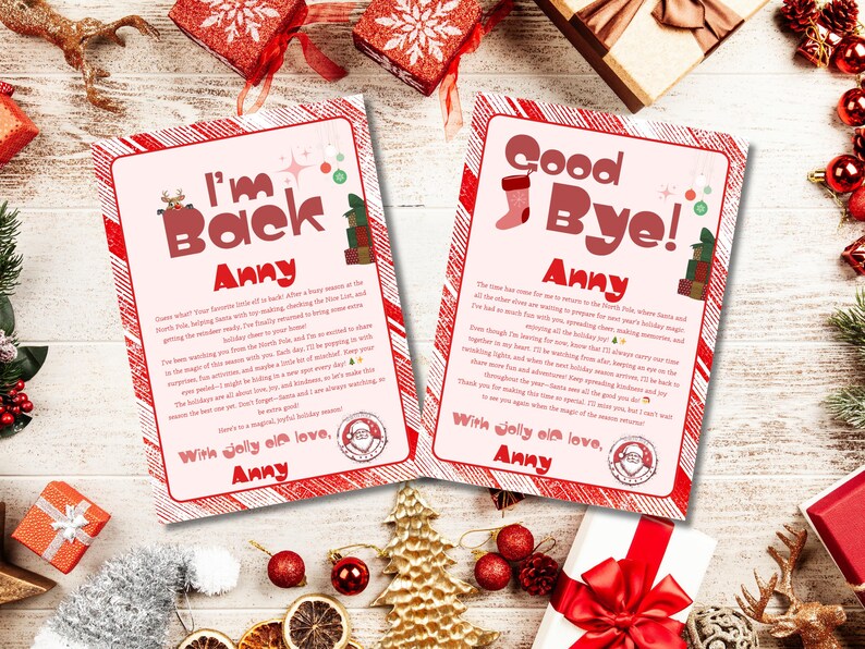 Editable Elf Arrival & Goodbye Letter: Kids Christmas Note (canva ...