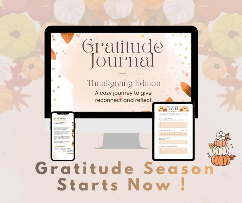 Thanksgiving Reflection Workbook | 15 Days Printable Self Care Pages - Etsy