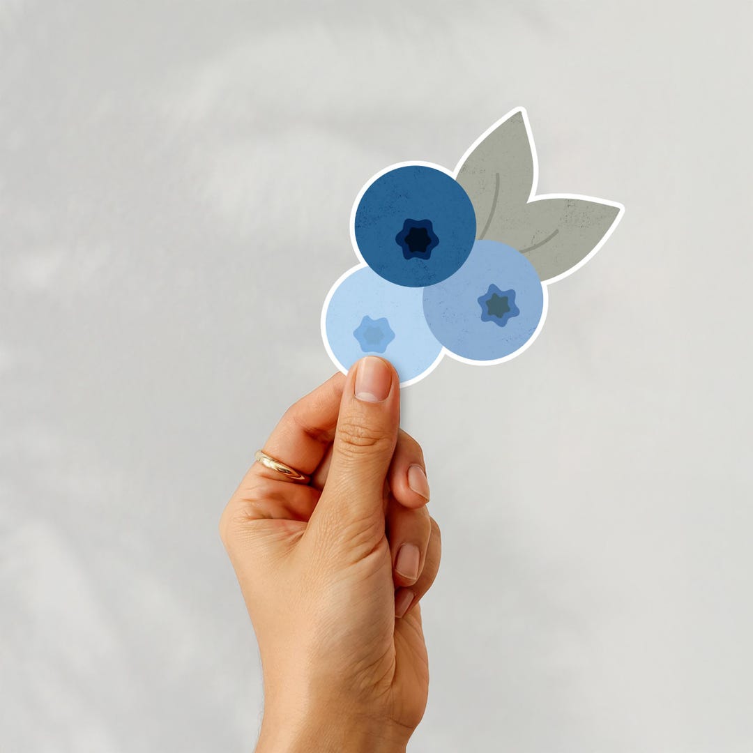 Holographic Blueberry Sticker | Fruit Vinyl Sticker | Whimsical ...