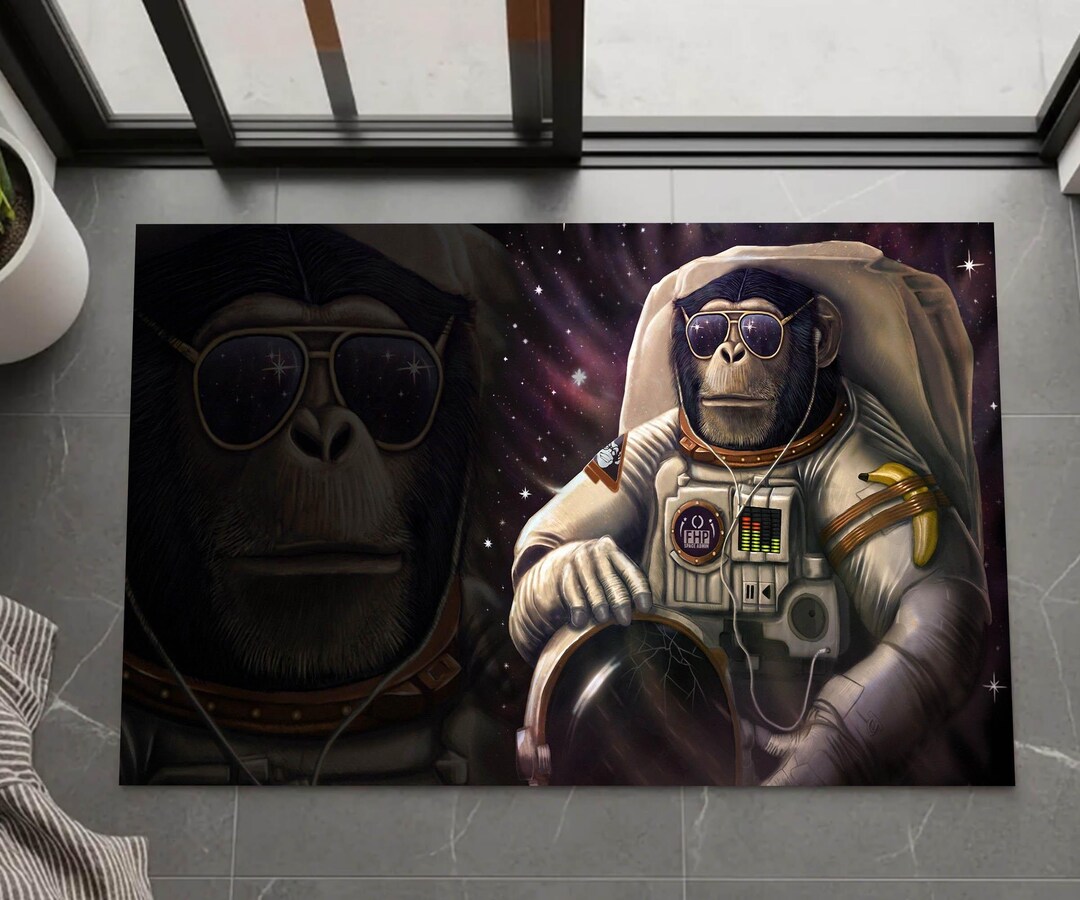 Astronaut Monkey Rug | Cool Ape Astronaut Digital Print Carpet | Galaxy ...