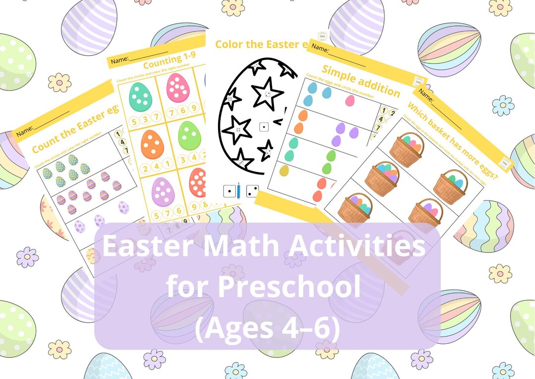 Easter Math Activities for Preschool – 17 Pages – Counting, Comparing ...
