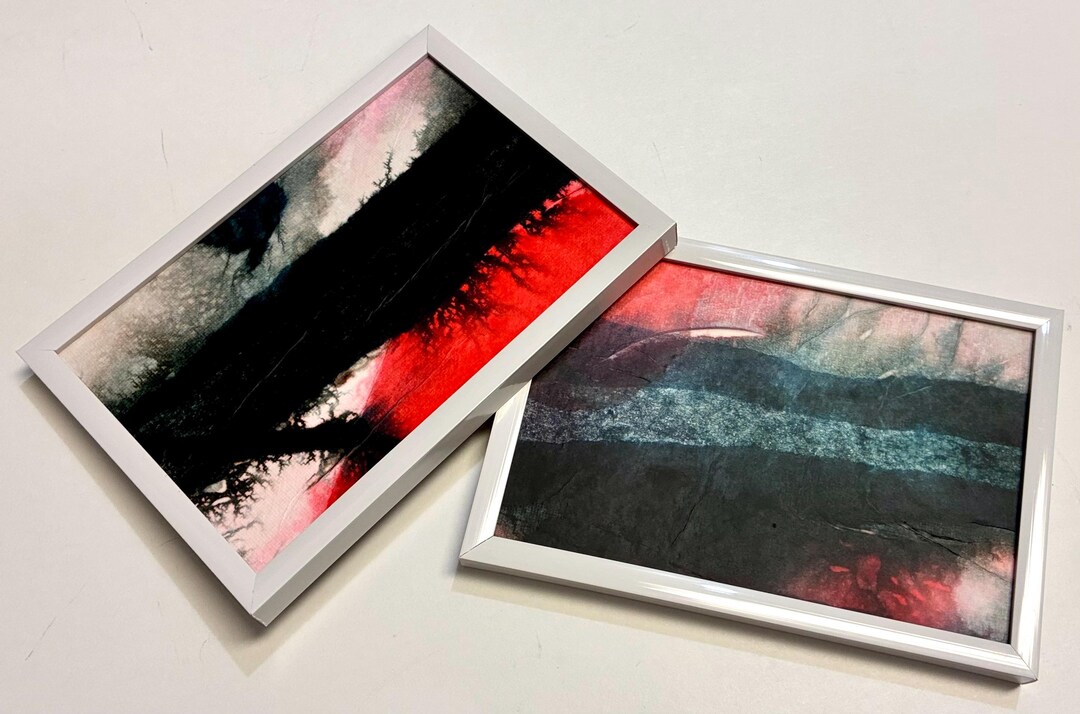 Original Abstract Miniature Art | Bold Art Framed Mixed Media Paintings ...