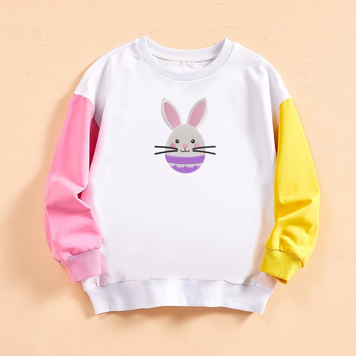 Desenho de bordado de ovo de Páscoa com rosto de coelho | Padrão de ovo ...