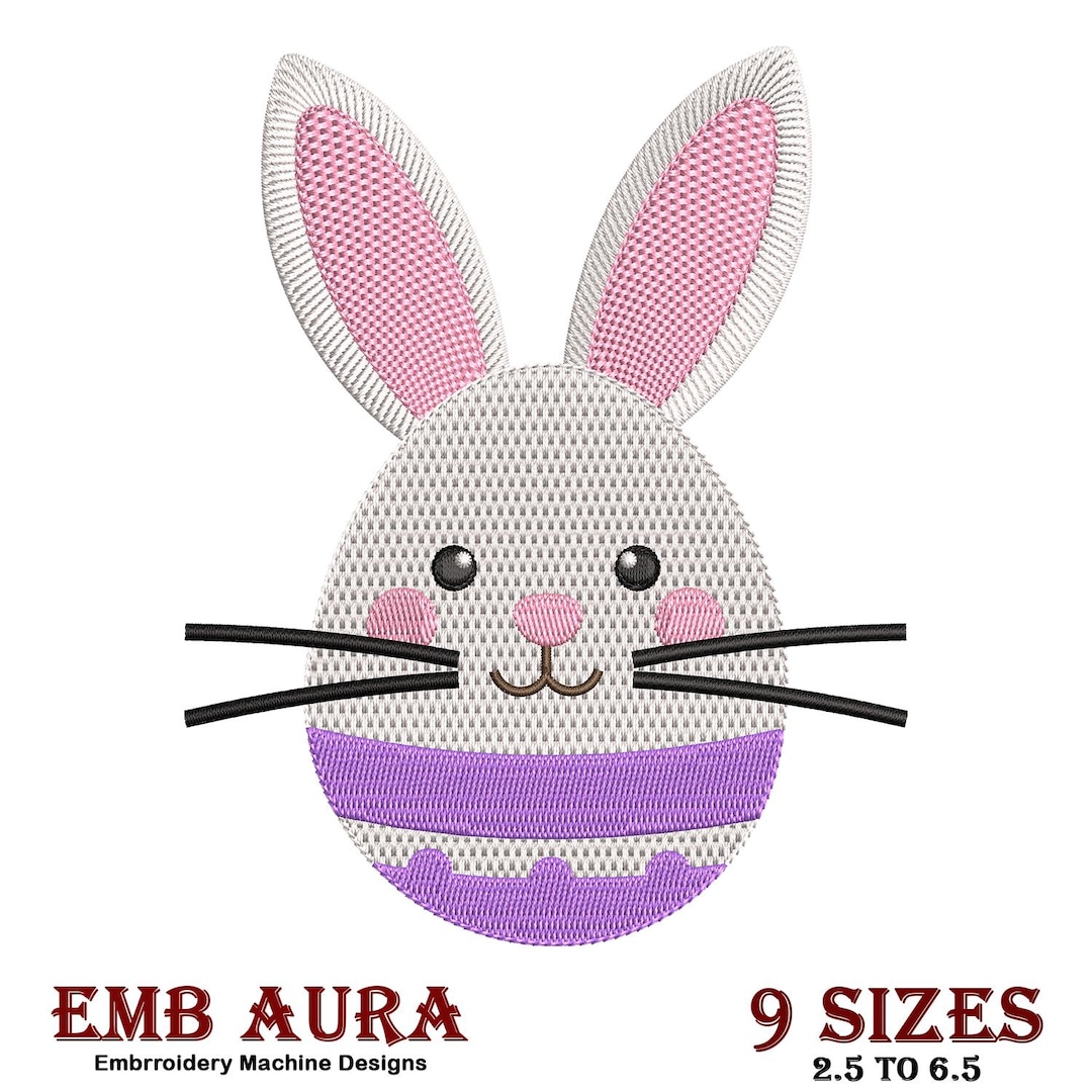 Desenho de bordado de ovo de Páscoa com rosto de coelho | Padrão de ovo ...