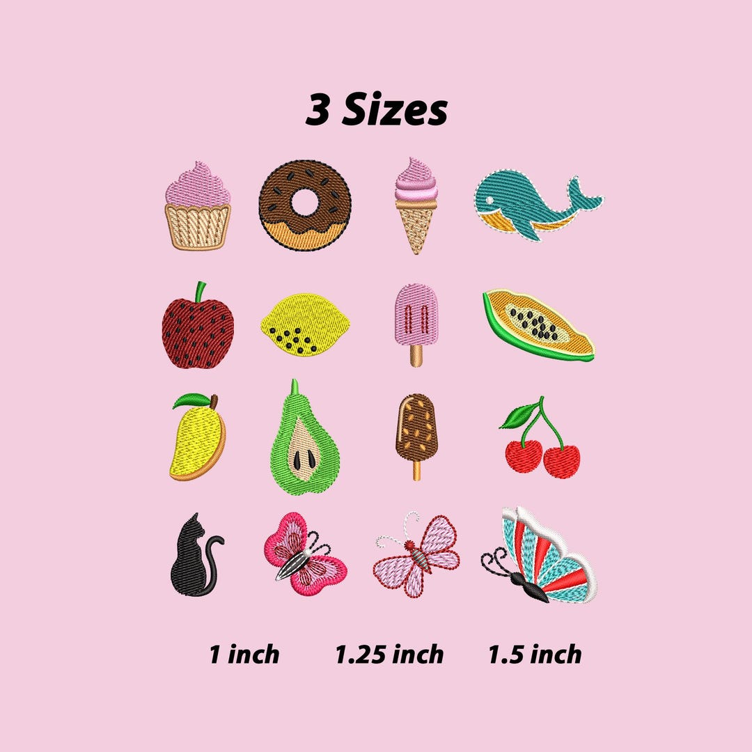 Mini Embroidery Design Bundle Small Icons Pattern Set for Machine ...