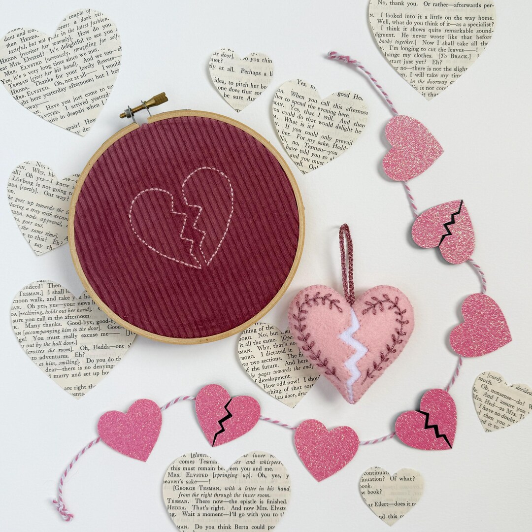 Broken Heart Printable PDF Template - Etsy