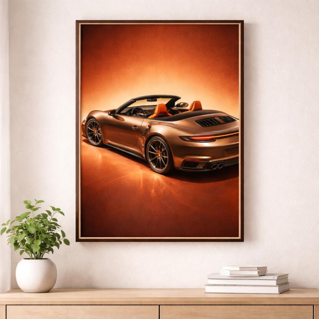 911 Turbo Wall Art Print | Vintage Sports Poster | Luxury Vehicle Decor ...