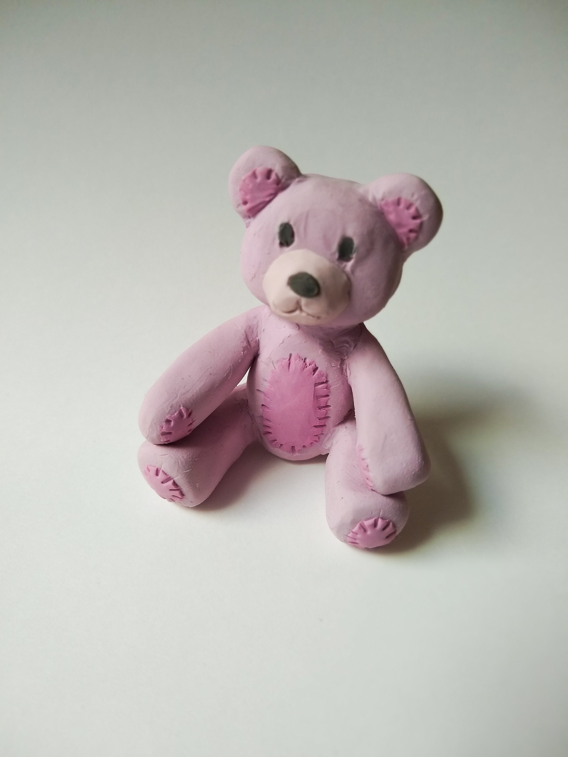 Handmade Clay Teddy Bear Toy Bear Bear Figure Miniature - Etsy