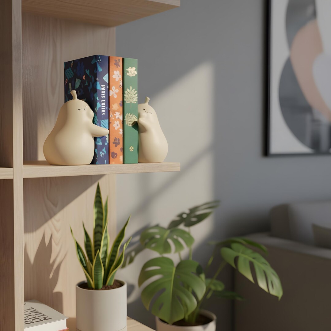 Cute Hugging Resin Bookends – Modern Minimalist Shelf Decor - Etsy