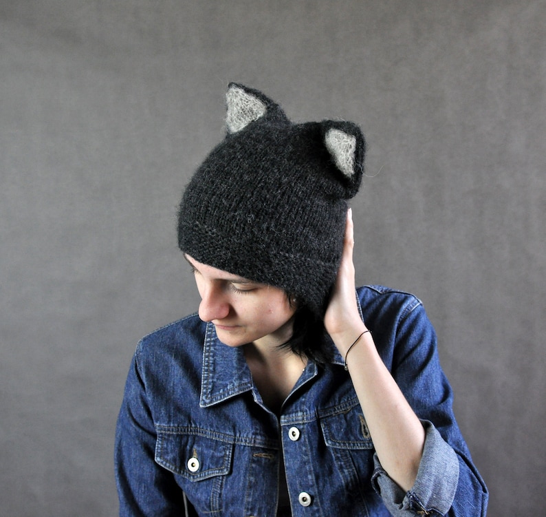 Knit Wolf Hat Wolf Beanie Hat Alpaca Hat With Ears Woodland - Etsy