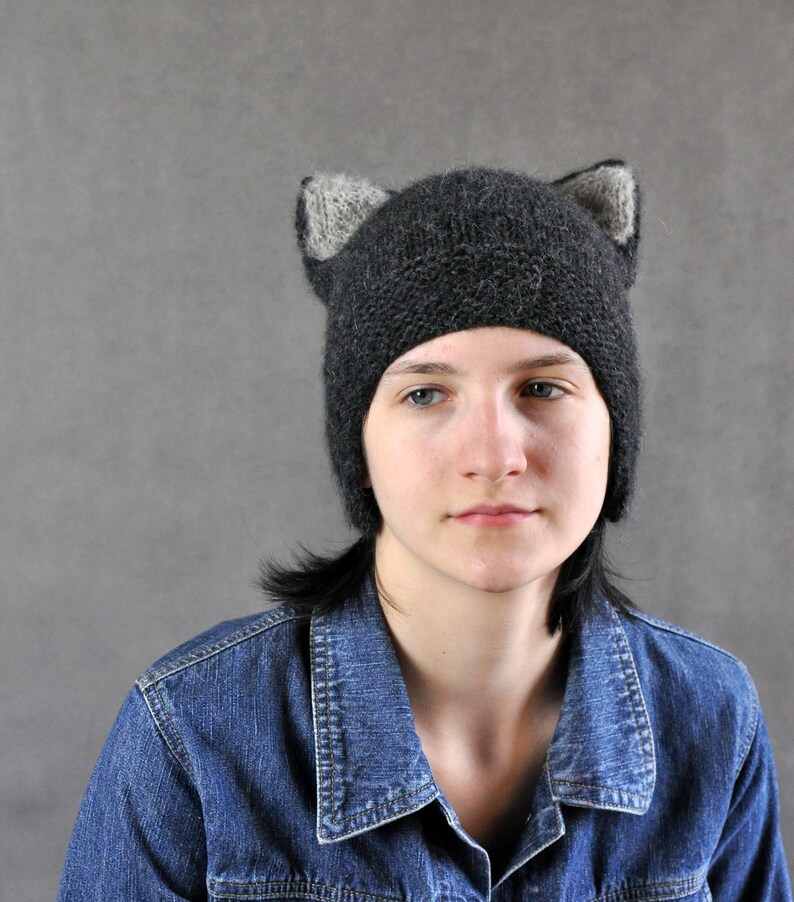 Knit Wolf Hat Wolf Beanie Hat Alpaca Hat With Ears Woodland - Etsy
