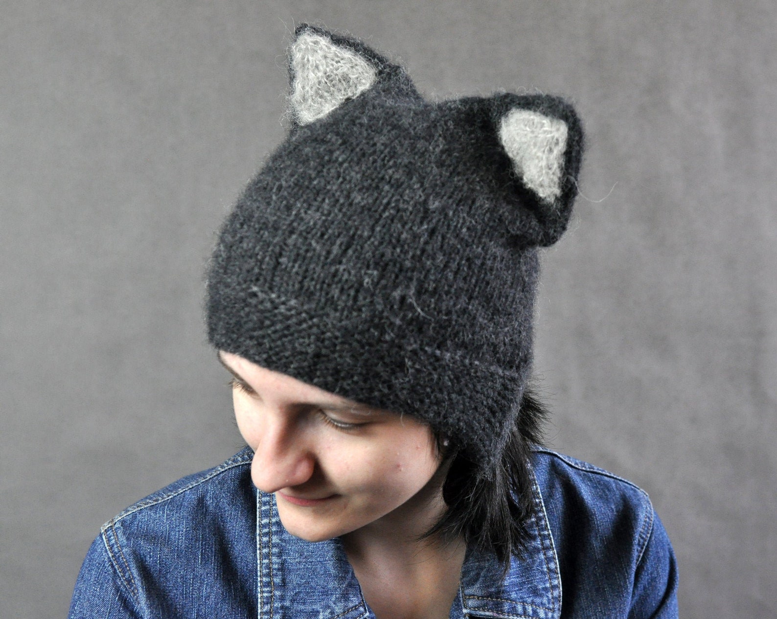 Knit Wolf Hat Wolf Beanie Hat Alpaca Hat With Ears Woodland - Etsy