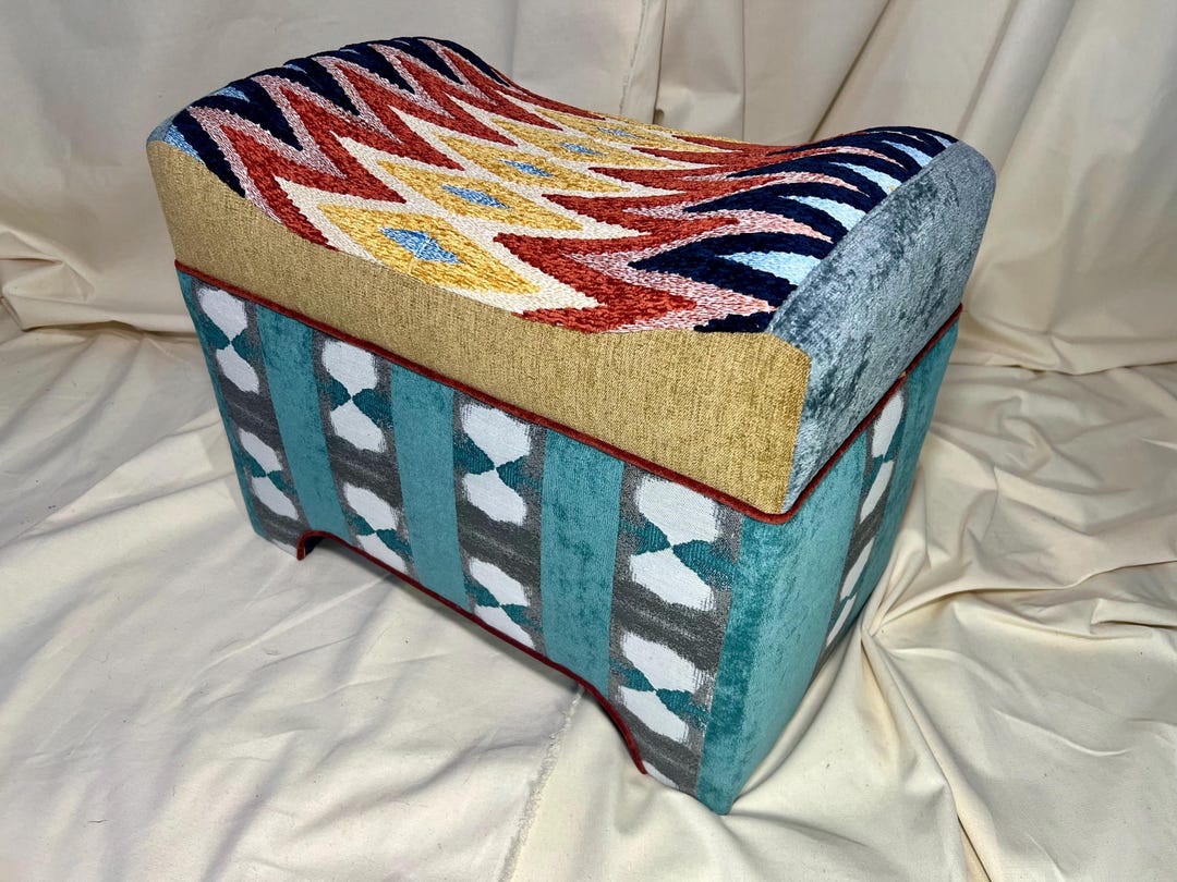 Upcycled Reupholstered Ottoman - Etsy