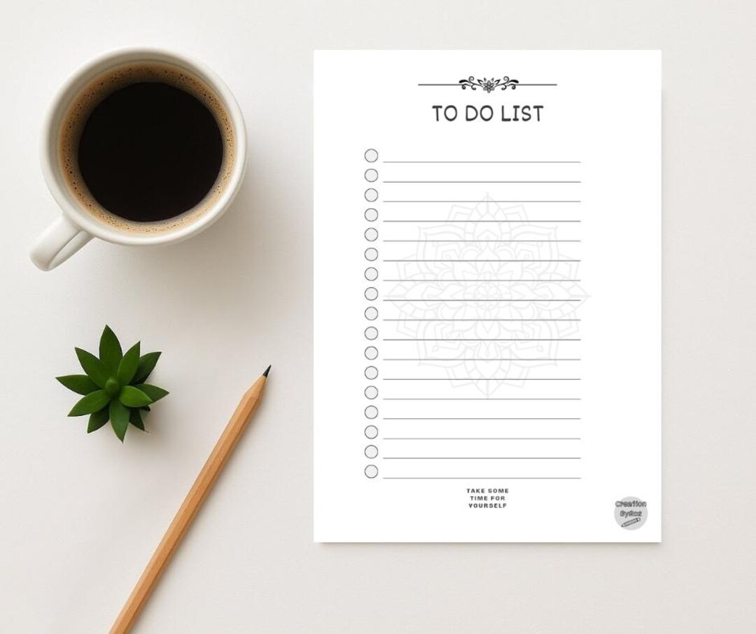 Minimalist to Do List | Daily, Weekly or Monthly | Black and White ...