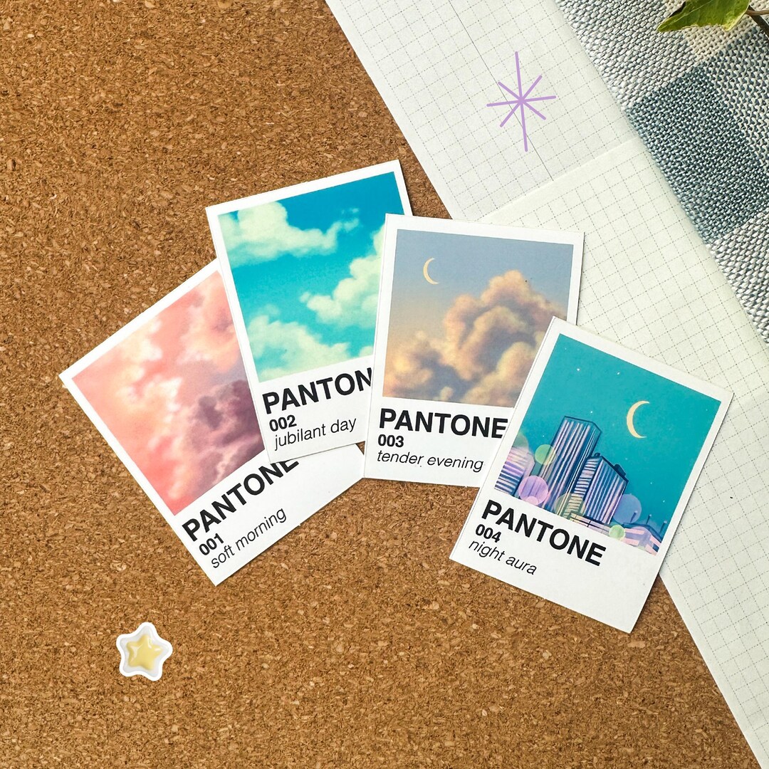 Pantone Sky Sticker Pack | Weatherproof Vinyl Decals - Etsy