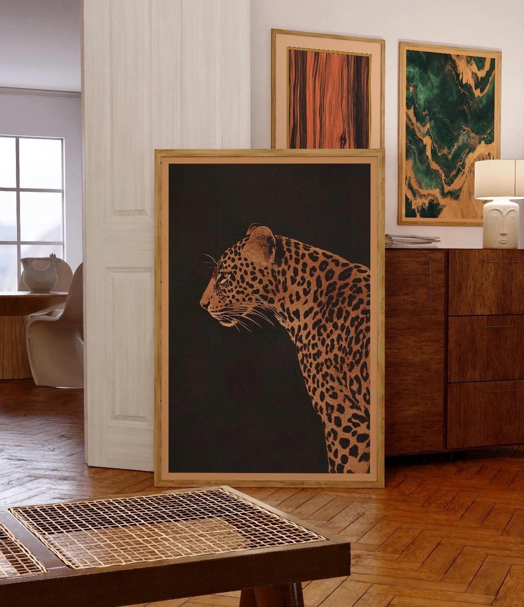 Leopard Portrait Print | Vintage Safari Animal Art (digital Download ...