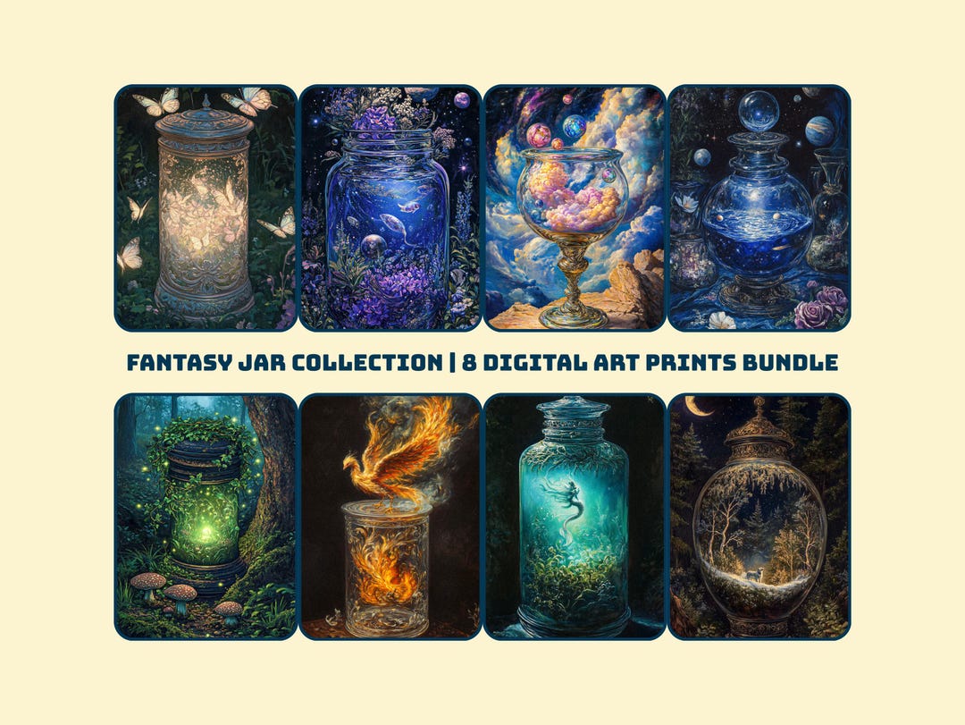 Fantasy Jar Art Prints | Celestial Nature Wall Decor (digital Download ...