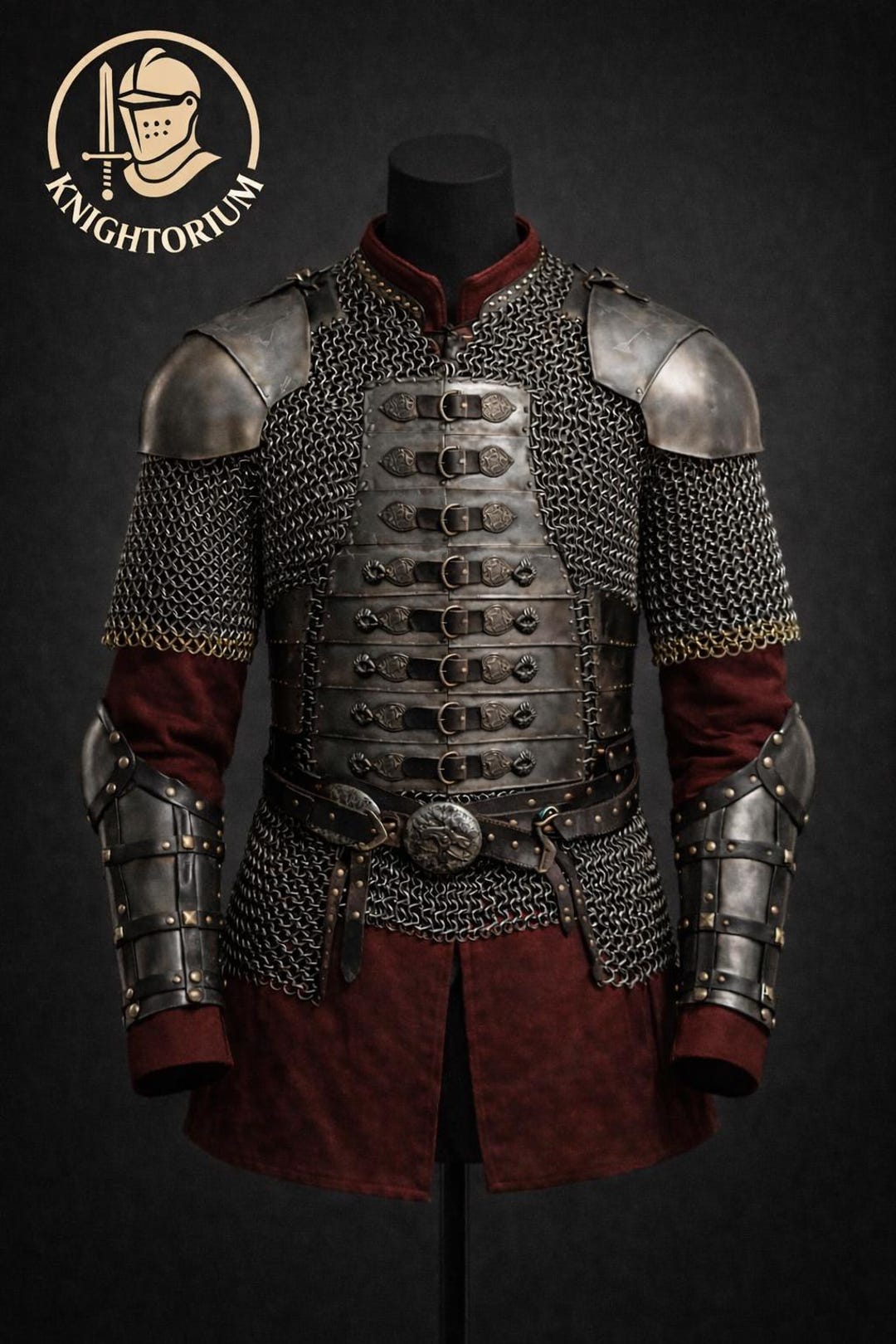Handcrafted Medieval Knight Chainmail & Plate Armor Cuirass | Steel ...
