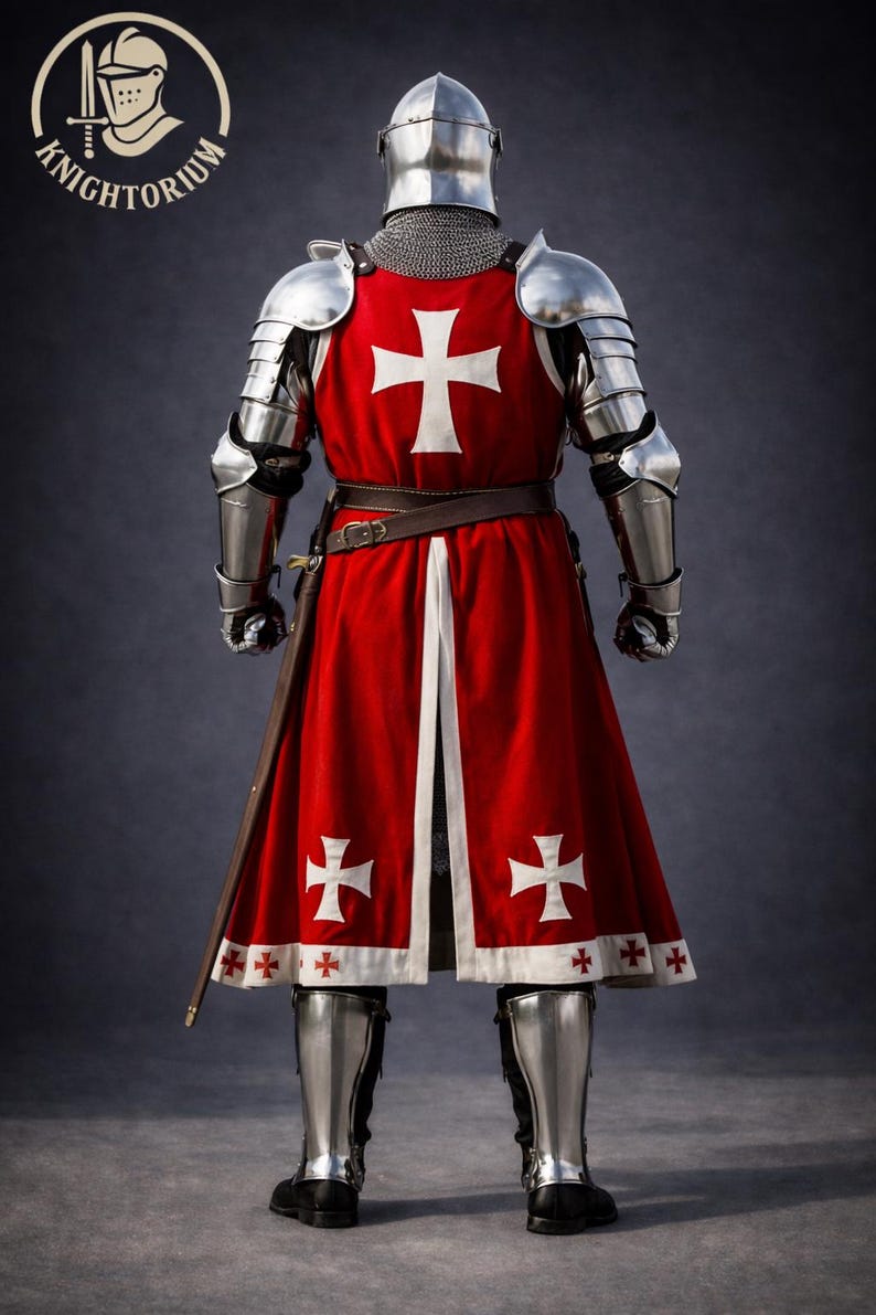 Full Body Templar Knight Armor Suit – Wearable Steel Crusader Costume ...
