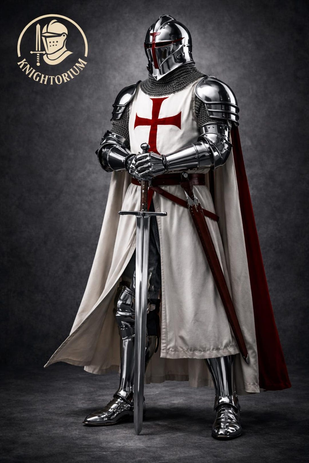 Medieval Templar Knight Armor Suit by Knightorium, Mirror Polished ...