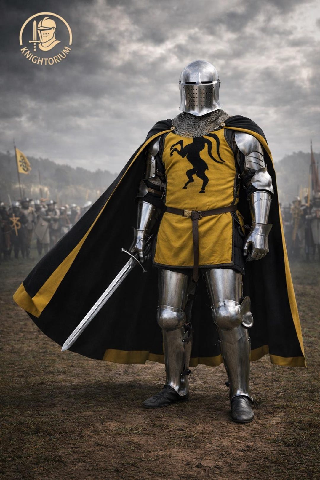 Medieval Knight Armor Costume With Lion Tunic Full Suit of Armor ...