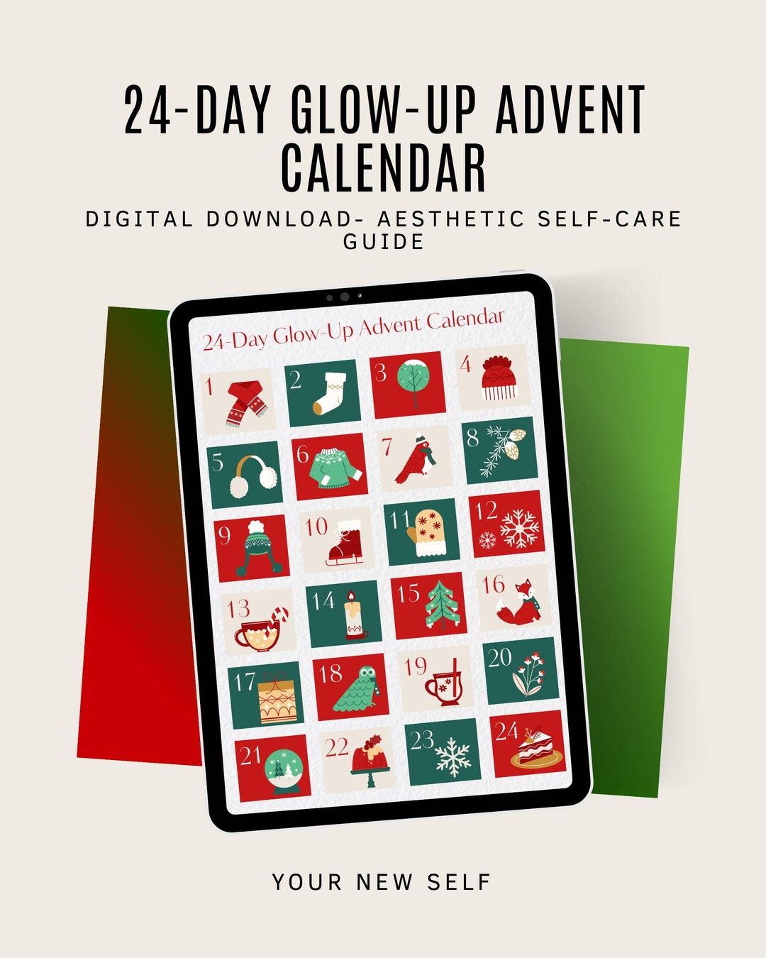 24-day Glow up Advent Calendar | Digital Self-care Challenge | 27-page ...