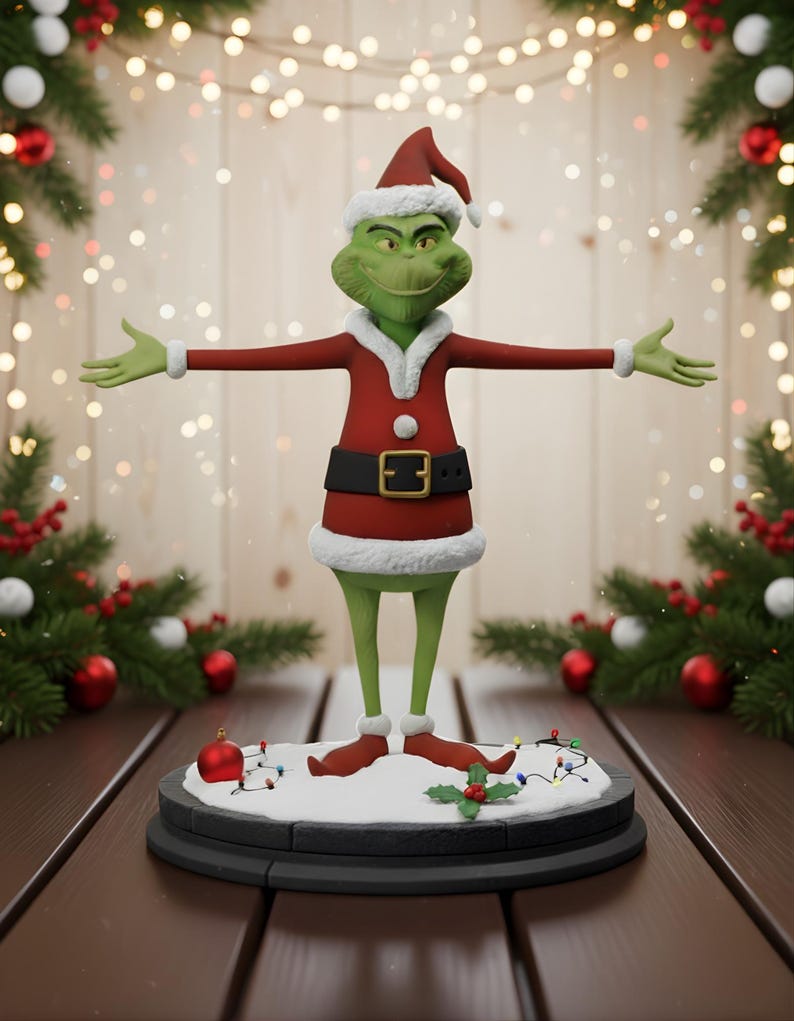 Christmas Grinch Figure STL File, 3D Model (digital Download) - Etsy