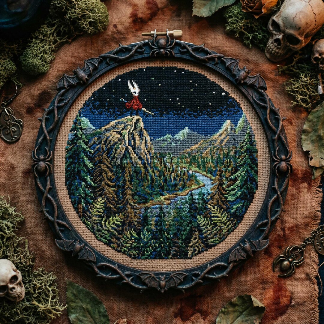 Forest Ridge Knight Cross Stitch Pattern: Epic Mountain Scene With ...