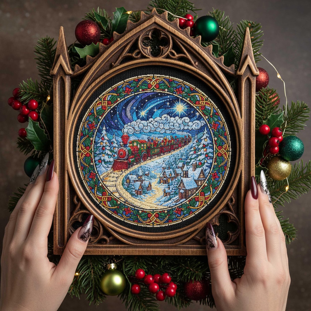 Holiday Express Train Cross Stitch Pattern – Snowy Forest Railway ...