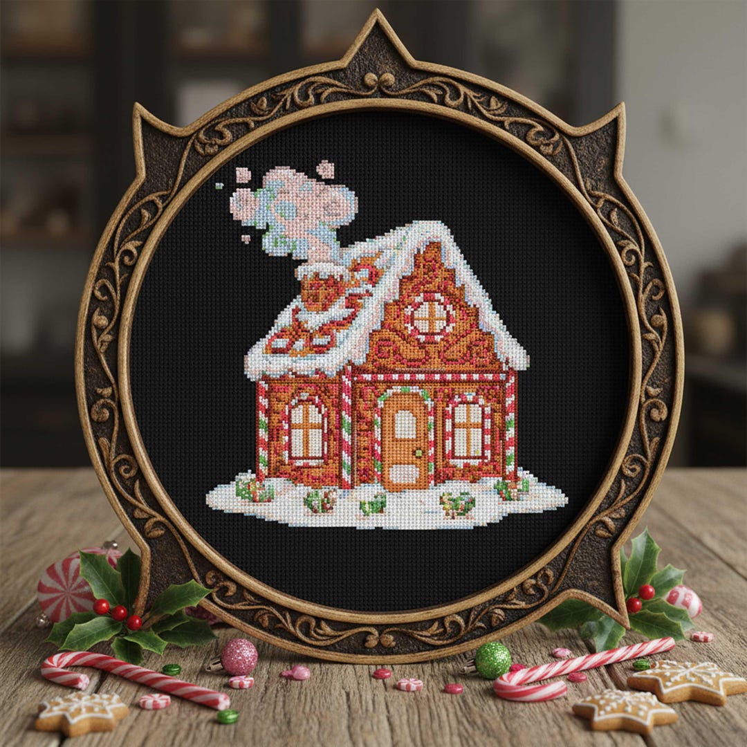 Gingerbread Candy House Cross Stitch Pattern: Winter Christmas Sweet ...
