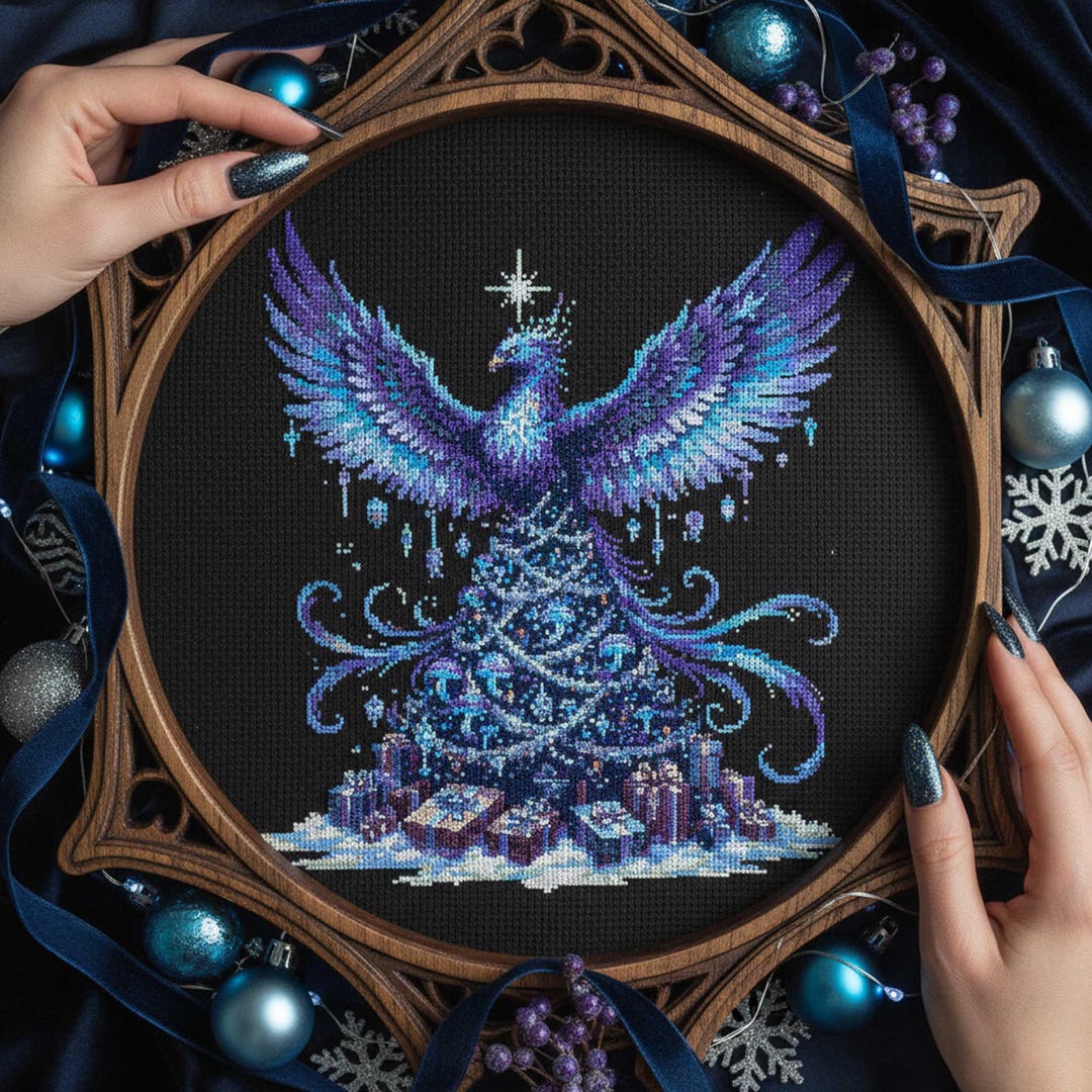 Frozen Phoenix Christmas Cross Stitch Pattern: Enchanted Winter Tree ...