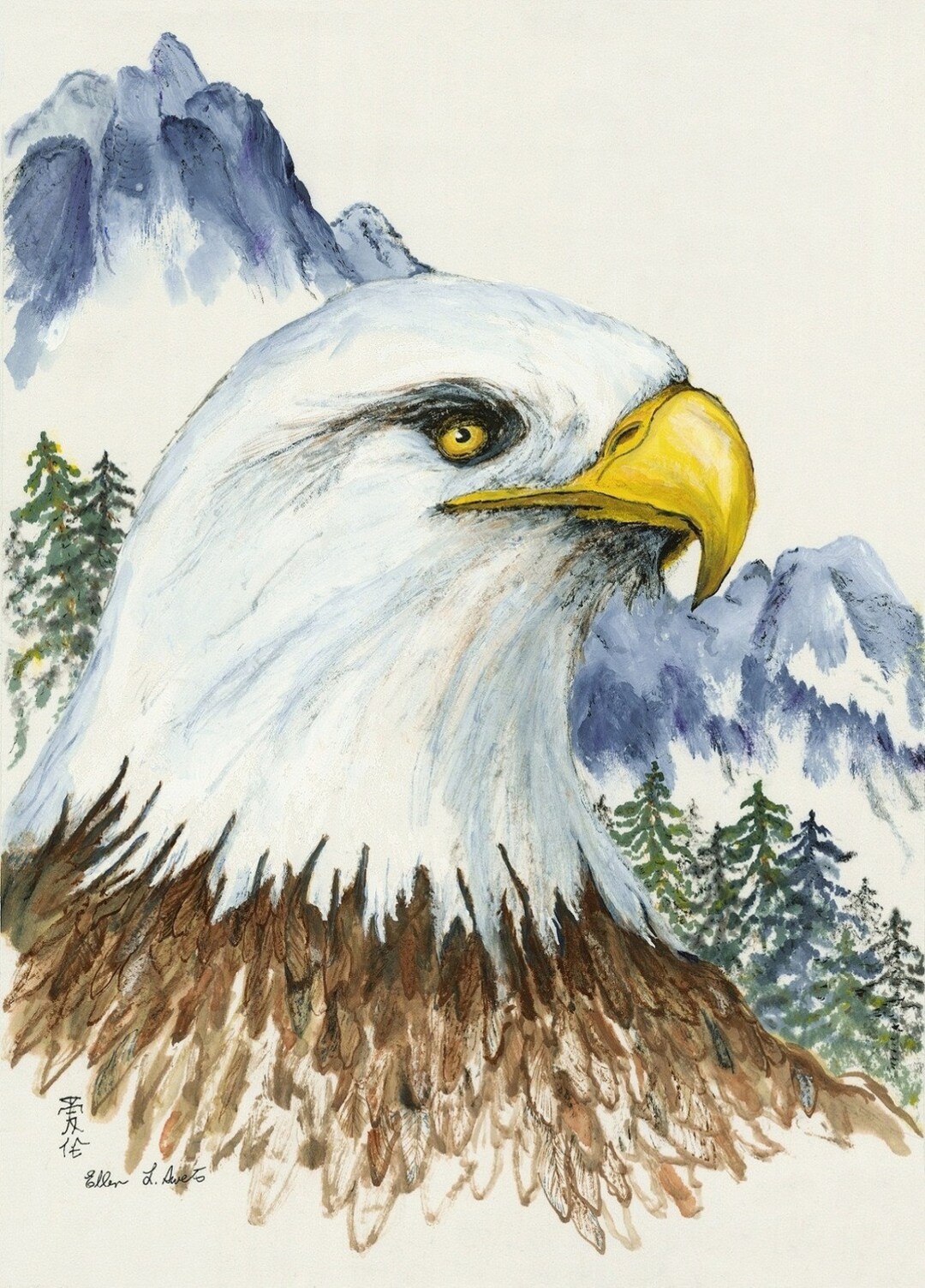 Roger's Eagle Archrival Ink Blank Note Card Unframed. - Etsy