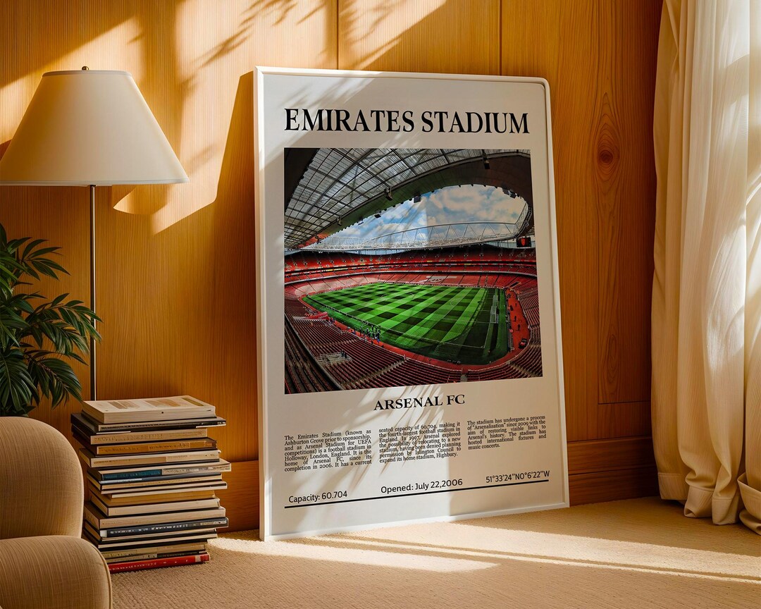 Arsenal Emirates Stadium - Soccer Wall Decor: Football Poster - Etsy