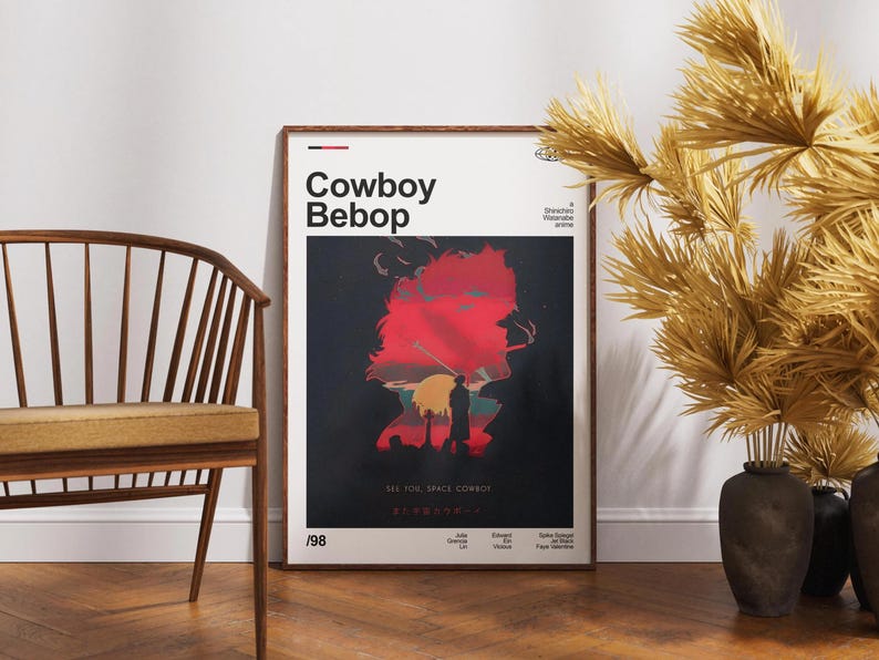 Cowboy Bebop Anime Poster | Vintage Minimalist Manga Art Print - Etsy