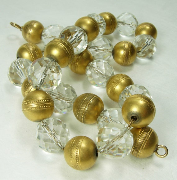 1930s French Art Deco Chain Strung Crystal Necklace C… - Gem