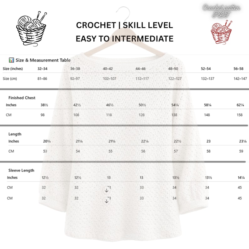 Crochet Sweater Pattern PDF, Easy Boat Neck Crochet Top, Modern Loose ...