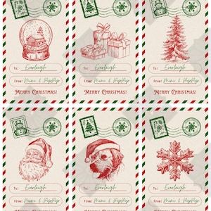 Printable Vintage Christmas Gift Tags | Cozy & Magical Download - Etsy