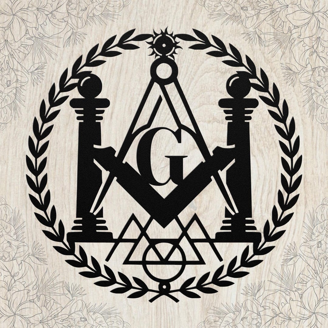 Custom Masonic Symbols Metal Art Sign: Freemason Wall Decor, Masonic ...