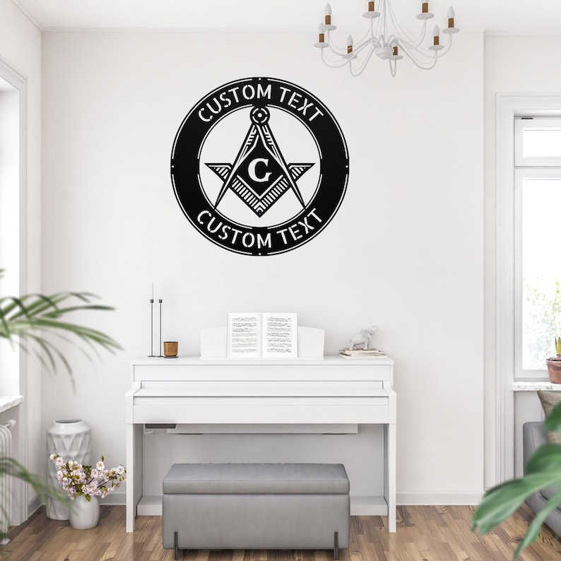 Personalized Masonic Symbol Metal Sign: Freemason Wall Art, Gift for ...