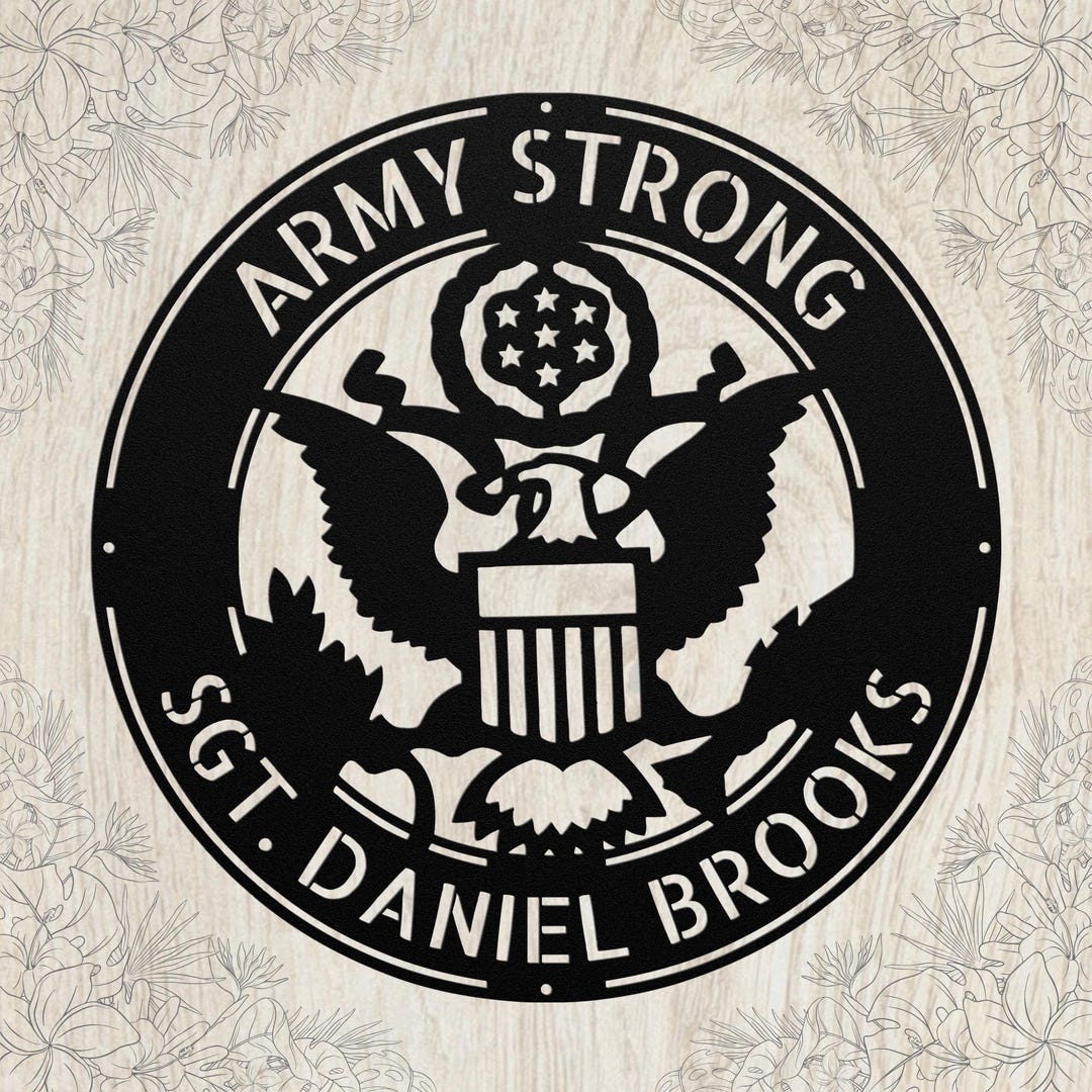 Personalized US Army Metal Sign Custom Military Wall Decor Patriotic ...
